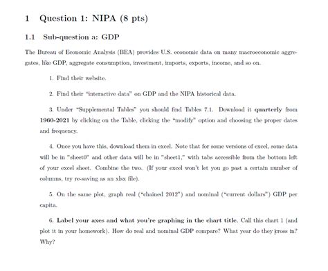 Solved 1 Question 1 Nipa 8 Pts 11 Sub Question A Gdp