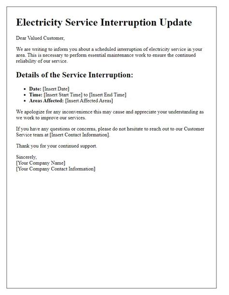 Letter Template For Utility Service Interruption Notice Free Samples