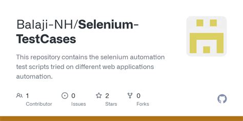 Github Balaji Nhselenium Testcases This Repository Contains The