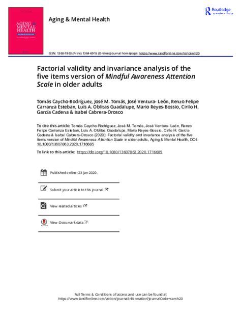 pdf factorial validity and invariance analysis of the five items