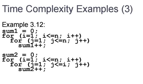 Solved Time Complexity Examples Sum L 0 For I L I