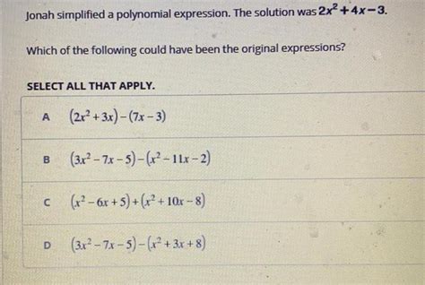 Jonah Simplified A Polynomial Expression The Solution Math