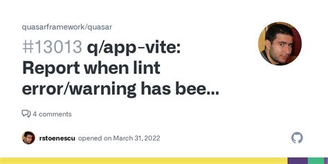 Qapp Vite Report When Lint Errorwarning Has Been Fixed · Issue 13013 · Quasarframework