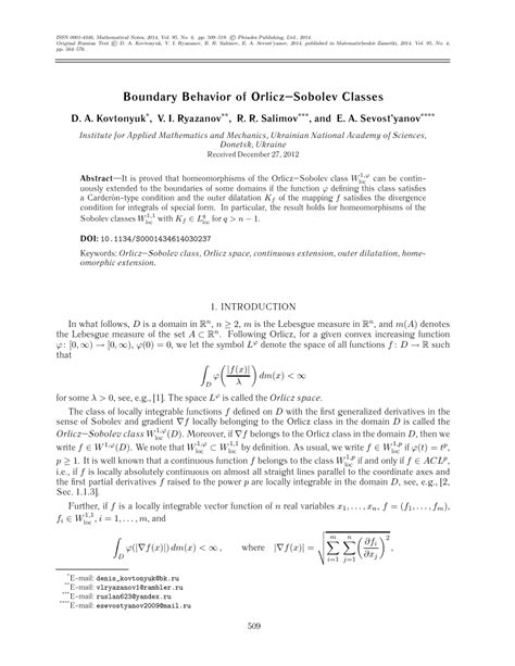 Pdf Boundary Behavior Of Orlicz Sobolev Classes