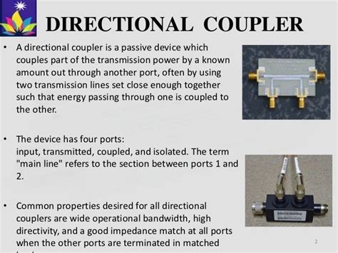 Microwave Directional Coupler Paramets And Applications