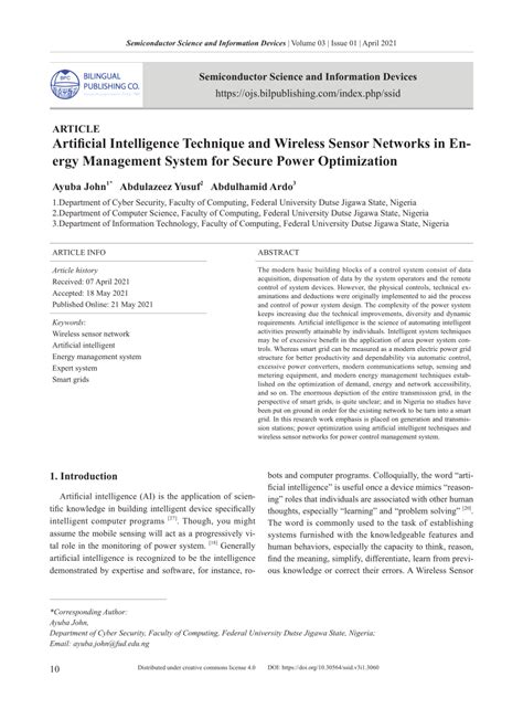 Pdf Artificial Intelligence Technique And Wireless Sensor Networks In