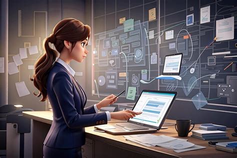 Premium Ai Image Efficiency Unleashed Businesswomen Embrace Document Management Seamless