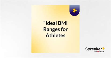 Ideal Bmi Ranges For Athletes