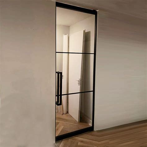 Aluminium Glass Slimline Swing Door Interior Flush Door For Kitchen Top