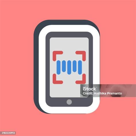 스티커 바코드 스캐너 휴대 전화 바코드 및 Qr 코드 요소 인쇄물 포스터 로고 광고 인포그래픽 등에 적합합니다 Brand Name Smart Phone에 대한 스톡 벡터