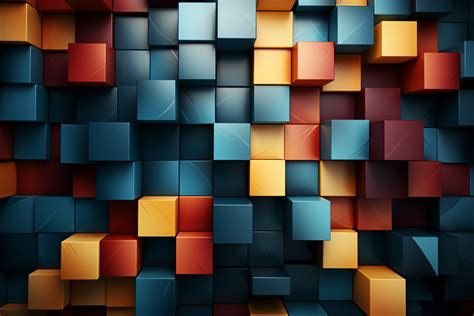 Colorful Wood Block Wall Cubic Texture Graphic By Saydurf · Creative