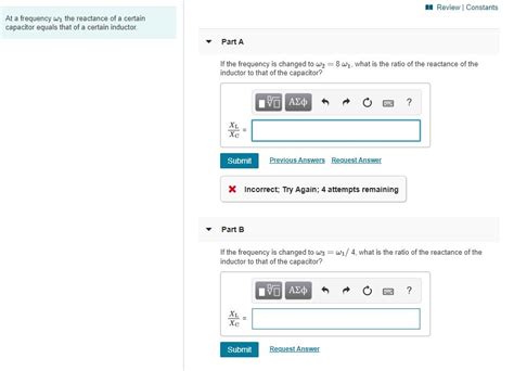 Solved At A Frequency ω1ω1 The Reactance Of A