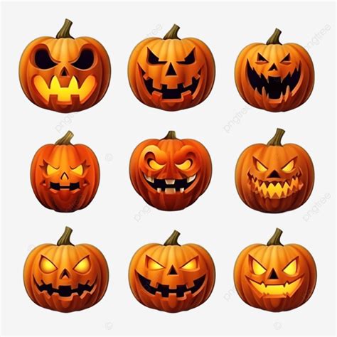 3d 현실적인 무서운 호박을 설정 외딴 장식용 할로윈 디자인 Png 일러스트 및 이미지 에 대한 무료 다운로드 Pngtree