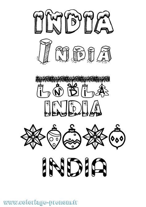 Coloriage Du Pr Nom India Imprimer Ou T L Charger Facilement