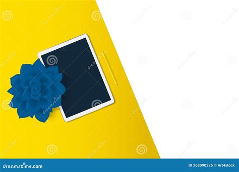 Workplace Desk Top View Template For Stay Home Concept Stock Vector Illustration Of Table