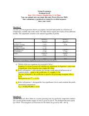 Ps5a Fall2019 Pdf Urban Economics Problem Set 5 Due NYU Classes Monday Dec 9 11 55pm You Can