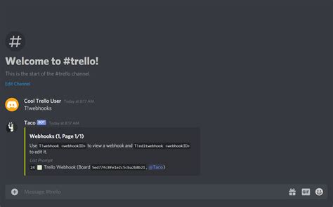 Webhook Management Taco Bot