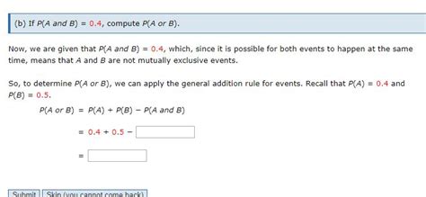 Solved B If P A And B 0 4 Compute P A Or B Now We Chegg Com