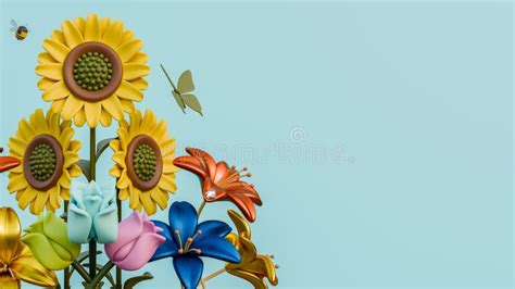 Spring 3d Render Background Illustration Stock Illustration Illustration Of Render Three