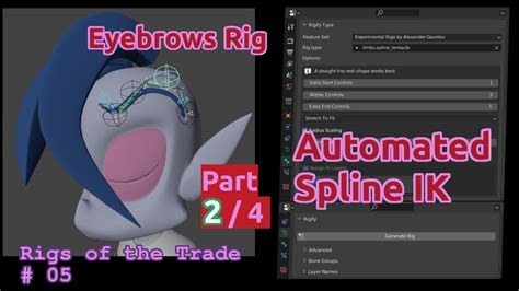 Automated Spline Ik For Facial Rig Eyebrows Tutorial Tutorials Tips And Tricks Blender