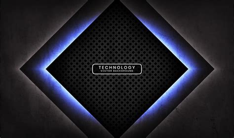 D Black Rough Grunge Techno Abstract Background Overlap Layer On Dark Space With Blue Light