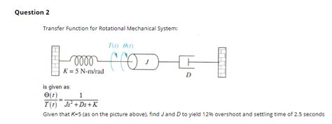 Solved Question 2 Transfer Function For Rotational Chegg Com