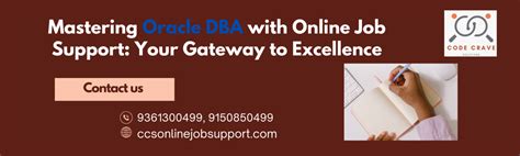 Mastering Oracle Dba With Online Job Support Your Gateway To Excellence