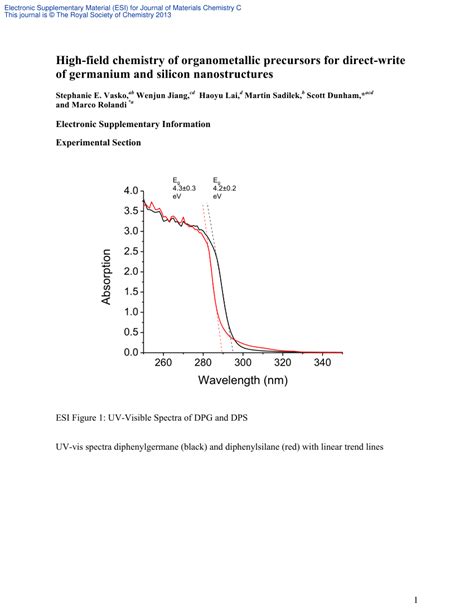Pdf High Field Chemistry Of Organometallic Precursors For Direct