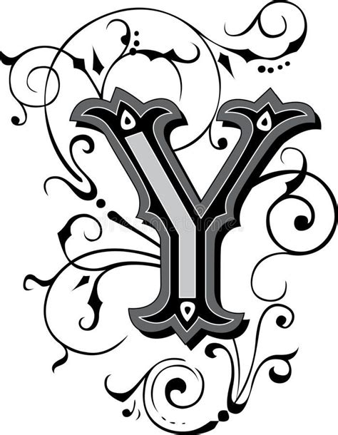 Beautiful Ornament Letter Y Vector Illustration Graffiti Lettering