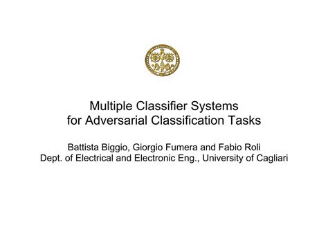 Pdf Multiple Classifier Systems For Adversarial Classification Tasks Dokumen Tips