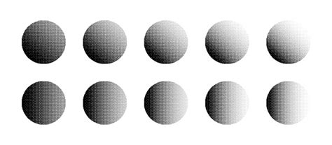 Circles With Various Density Of Bitmap Dither Gradient Isolated On White Back Stock Illustration