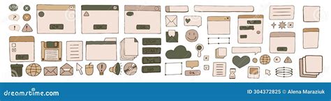 Retro Pc Elements User Interface Operating System Windows Icons In Trendy Retro Style