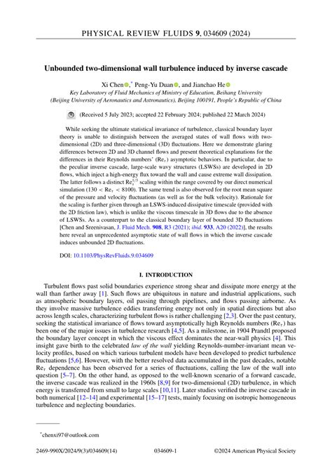 Pdf Unbounded Two Dimensional Wall Turbulence Induced By Inverse Cascade