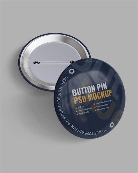 Botão Pin De Maquete Para Marca Psd Psd Premium