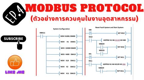 Ep4 การสื่อสารผ่าน Modbus Protocolตัวอย่างการควบคุมในงานอุตสาหกรรม Youtube