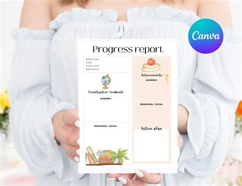 Babe Progress Report Canva Template Printable Editable Teacher Template Etsy