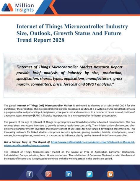 Internet Of Things Microcontroller Market Report 2028 Analysis By