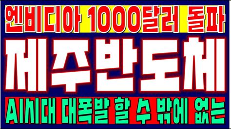 반도체관련주 🚀 제주반도체 주가전망 엔비디아 호실적에 힘입어 주가 급등📈 Ai주 투심 개선 엔비디아 협력으로 대폭발 예고 지금 매수하세요🔥 제주반도체 엔비디아