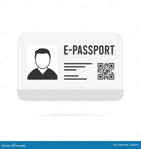 Modern E Passport Vector Icon Electronic Id With Photo Personal Data