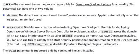 solved user parameter for oneagent installation dynatrace community