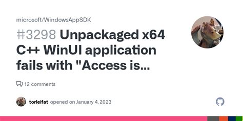 Unpackaged X64 C Winui Application Fails With Access Is Denied