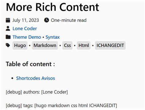 Front Matter Not Rendered Hugo Coder Using Themes Hugo