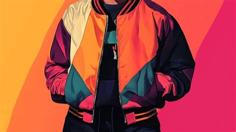 A Colorful Bomber Jacket Is The Focal Point In This Illustration With A
