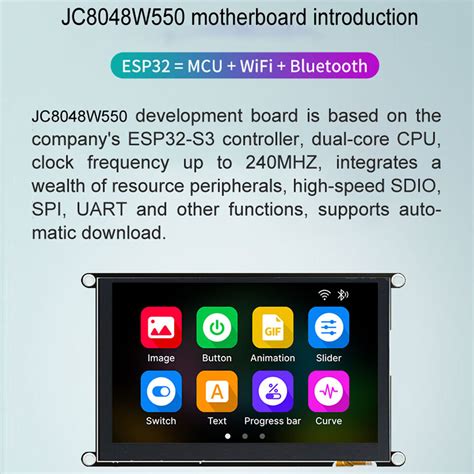 5 inch esp s3 esp32 tft lcd display screen jc8048w550 module 800x480