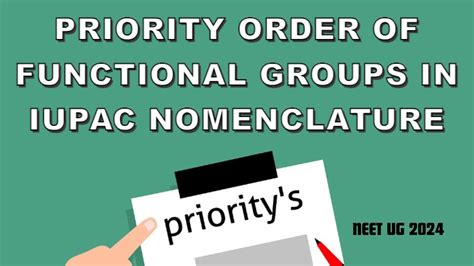 Priority Order Of Functional Groups In IUPAC Nomenclature NCERT NEETUG YouTube