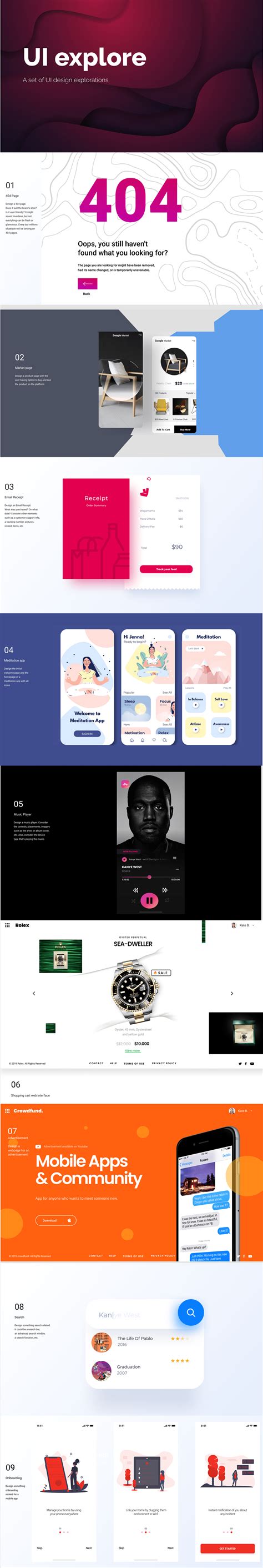 UI Explorations On Behance