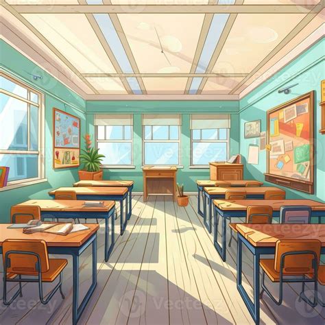 Colegio Salón De Clases Dibujos Animados Estilo Alto Calidad Ai Imagen