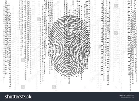 Binary Code White Background Fingerprint Network Stock Illustration Shutterstock