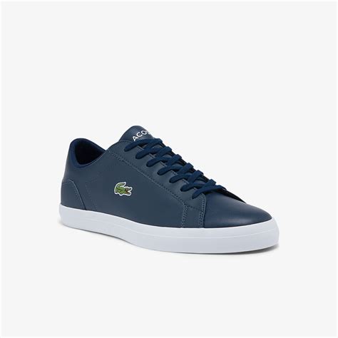 Mens Lerond Leather And Synthetic Sneakers Blue Lacoste Uae