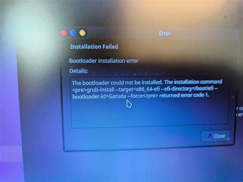 Bootloader Install Failed Issues And Assistance Garuda Linux Forum